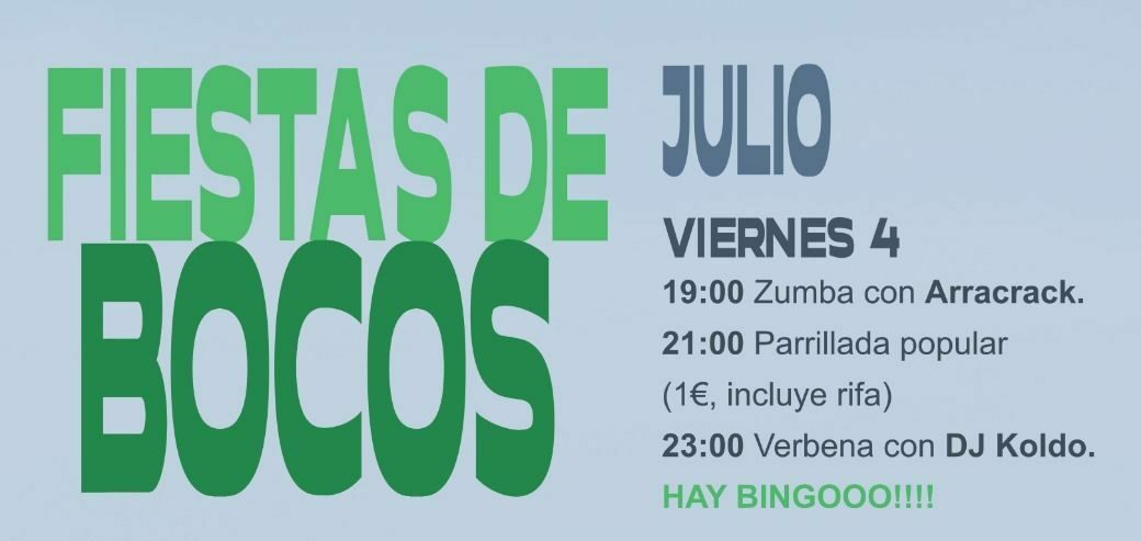 Fiestas de Bocos del 4 al 6 de julio: programa completo | Radio Nervión