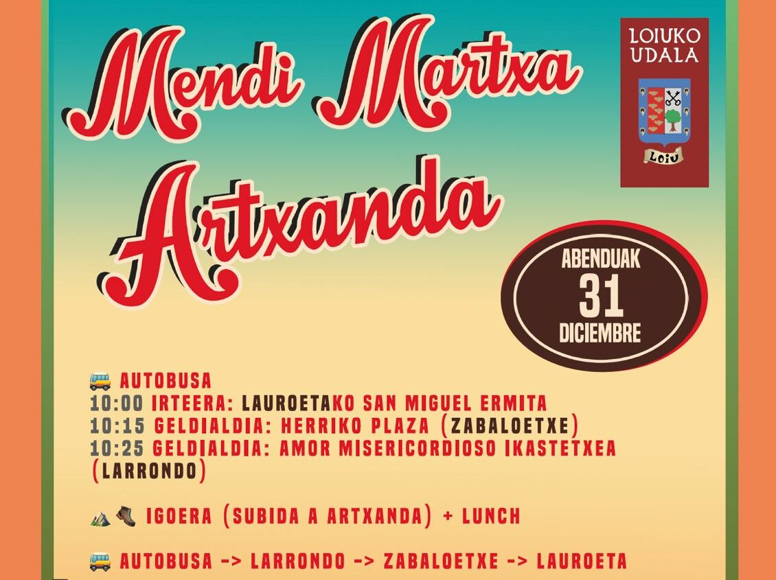 Despide el año desde la cima: Loiu anima a subir a Artxanda el 31 de ...