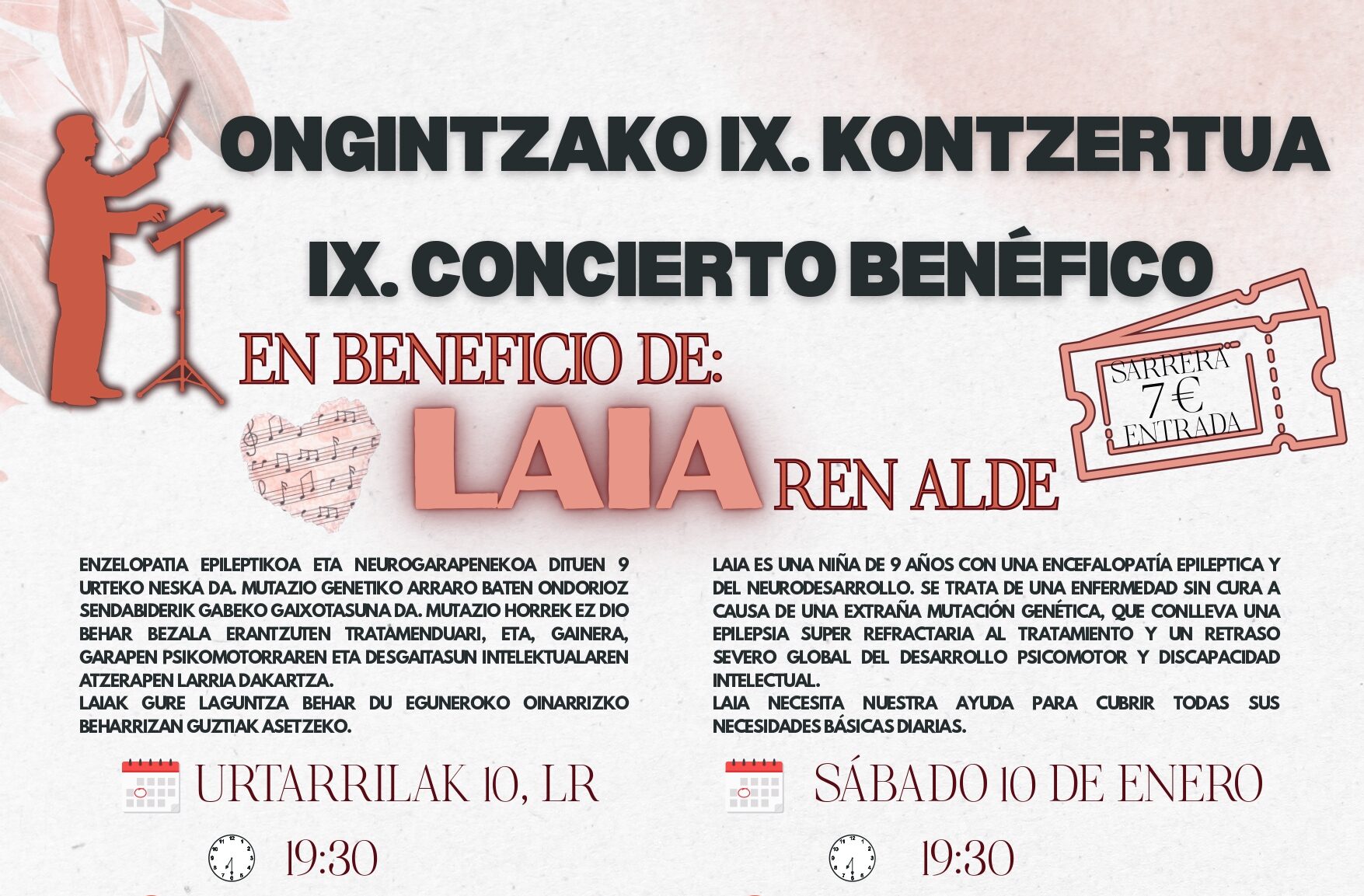 Basauri se une por Laia: IX Concierto Solidario en apoyo a una niña con ...